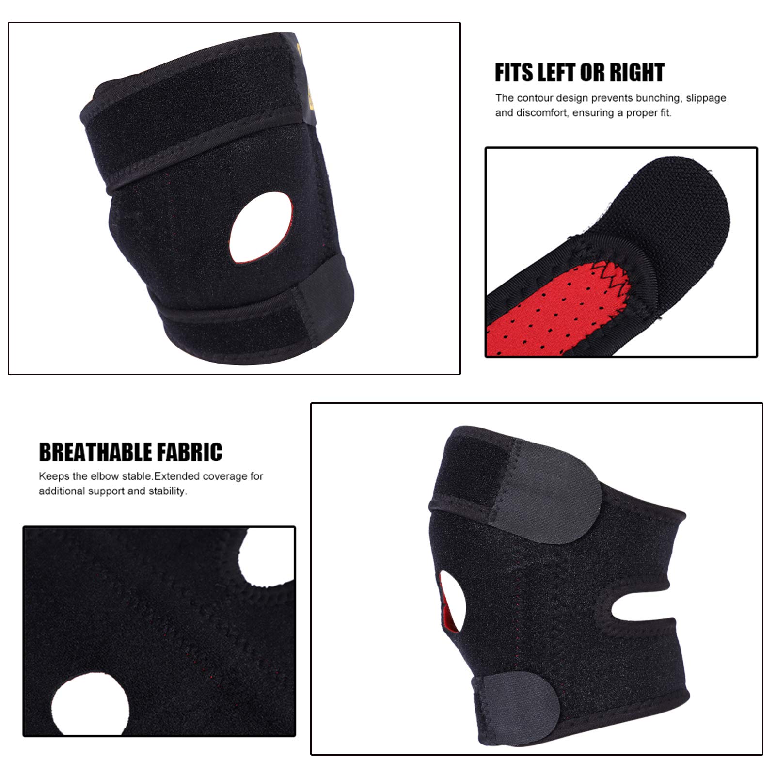 Neoprene Sports Elbow Brace Wrap, Arm Support Strap Band Adjustable for Exercise for Weightlifting for People with Easy Elbow Injuries for Tennis Golfers