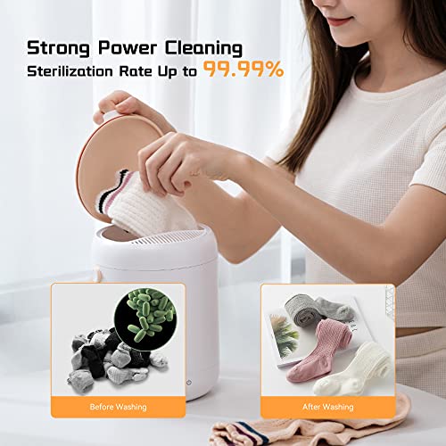 MEHIDFY Portable Washing Machine, 3L/100oz Ozone & Blue Light Deep Clean Washer Machine, Smart Timer Control Countertop Washer, Mini Clothes Washer for Underwear, Socks, Baby Clothes (White2)