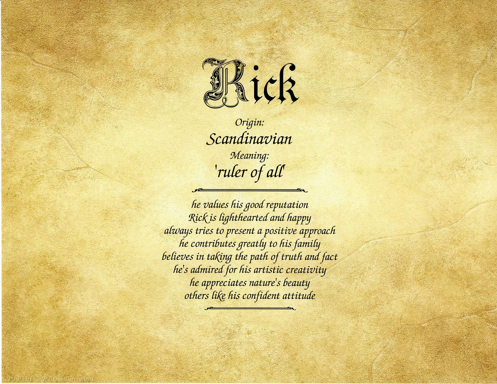 OLD PARCHMENT - Personalized ANY First Name Meaning Keepsake Print 8.5 x 11 | Artwork Home Decor Kids Room Brown 8.5 x 11 Inch