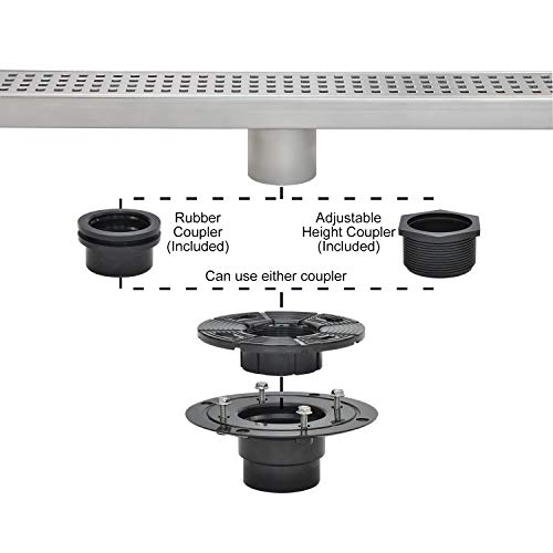 SaniteModar 2-in ABS Shower Drain Base can be Used with Any Size of Square and Linear Floor Shower Drain,It is Equipped with Threaded Joints and Rubber Joints