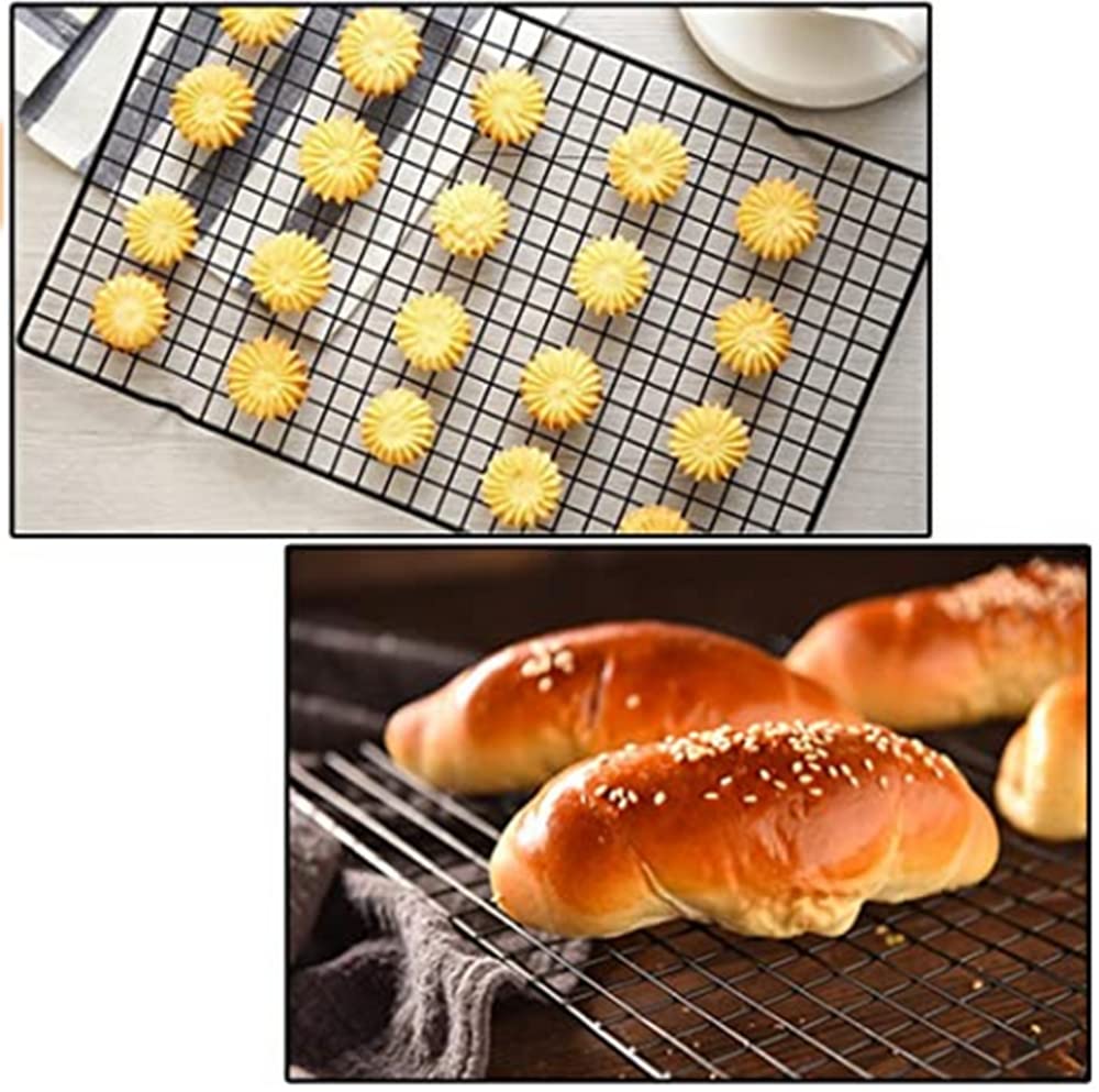 NatureMan Set of 2 Baking Cooling Rack, 16" x 10"Nonstick Wire Baking Rack,for Cooking, Roasting, Grilling, Easy to Clean