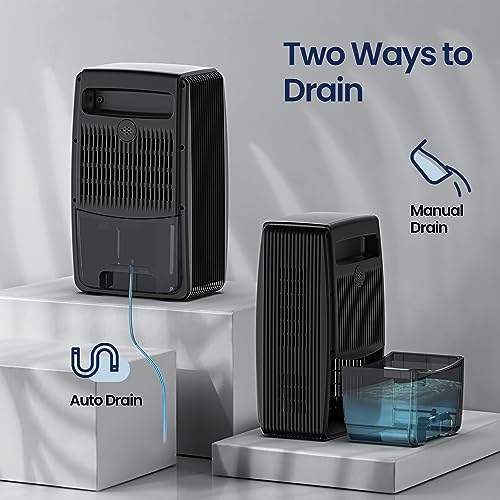 raydrop Dehumidifier for Bedroom, 95 OZ Water Tank, Dehumidifier with Drain Hose for Home Basement Bathroom, Timer, Cycling 7 Color Lights, Quiet Sleep Mode, Aromatherapy, Auto Shut-Off