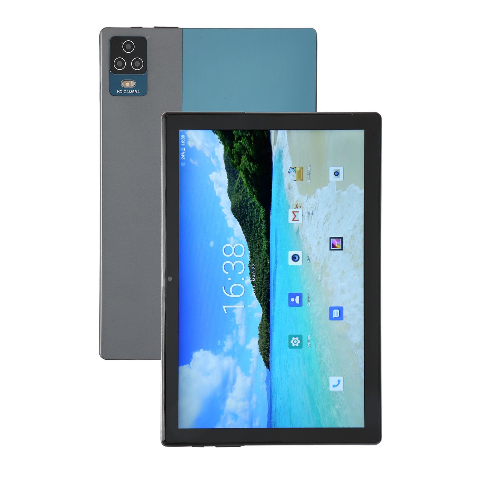 Luqeeg Tablet PC, 8 Core CPU Blue 5G WiFi 2 in 1 10.1 Inch Tablet for Learning for Android 12 (US Plug)