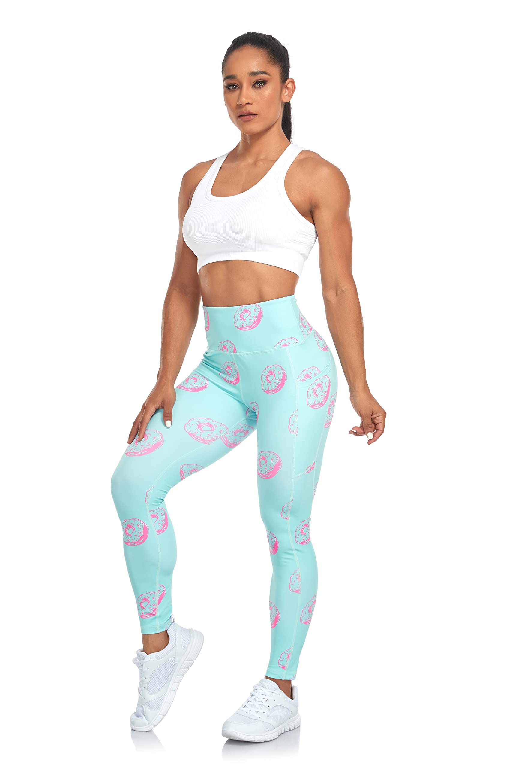 RAYPOSE Workout Leggings for Women with Pockets Tummy Control Plus Size Running High Waisted Yoga Pants Cycling Gym Olive Green-L