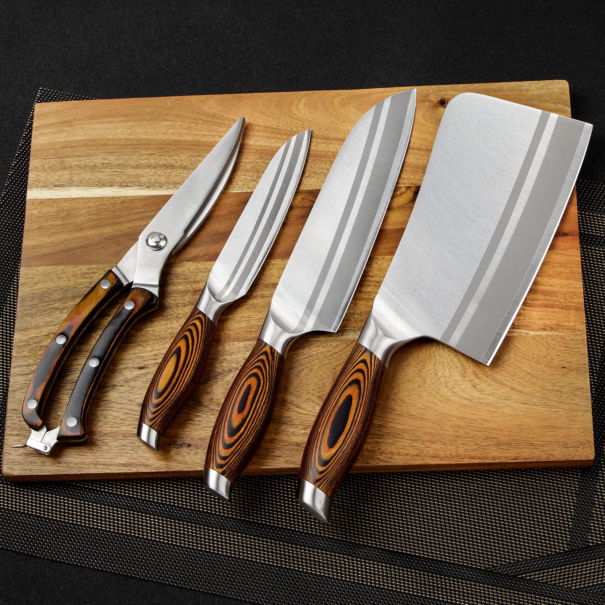 MSY BIGSUNNY 8" Bread Knife Serrated Kitchen Knife of German Steel β Ergonomic Handle β Razor Sharp Blade for Slicing Breads Cakes and Large Fruits