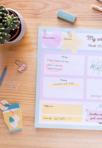 Official Pusheen A3 Desk Pad with Daily, Weekly and Monthly Calendar, Desktop Planner, Desktop Note Pad, 54 Undated Tear Off Sheets, 11.7 x 16.5 inches, To Do List - Kawaii Stationery (A3 SIZE)