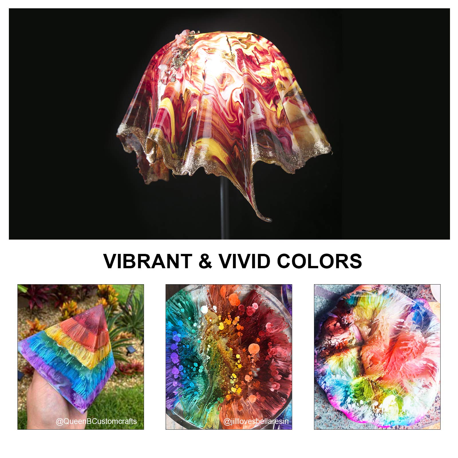 LET'S RESIN 18 Colors Vibrant Alcohol Inks with White Alcohol Ink for Epoxy Resin
