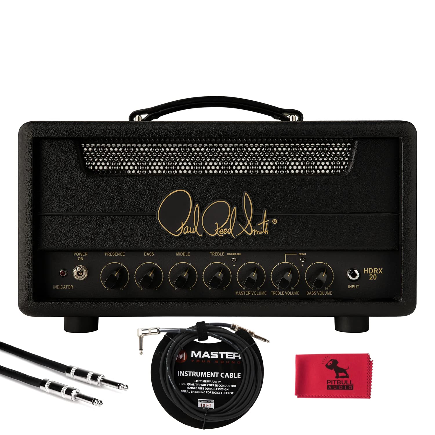 PRS Paul Reed Smith HDRX 20 Hendrix Circuit 20-Watt Guitar Amp Head w/Pitbull Audio Cloth & Cables
