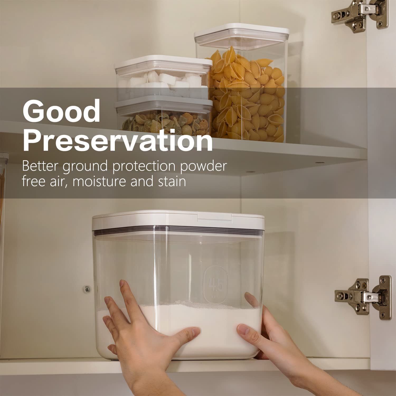 LivLab Flour Container - 5.5 L /5.81qt/5kg Large Flour Dispenser Keep Your Flour Fresh and Dry Easily with Kitchen Essential