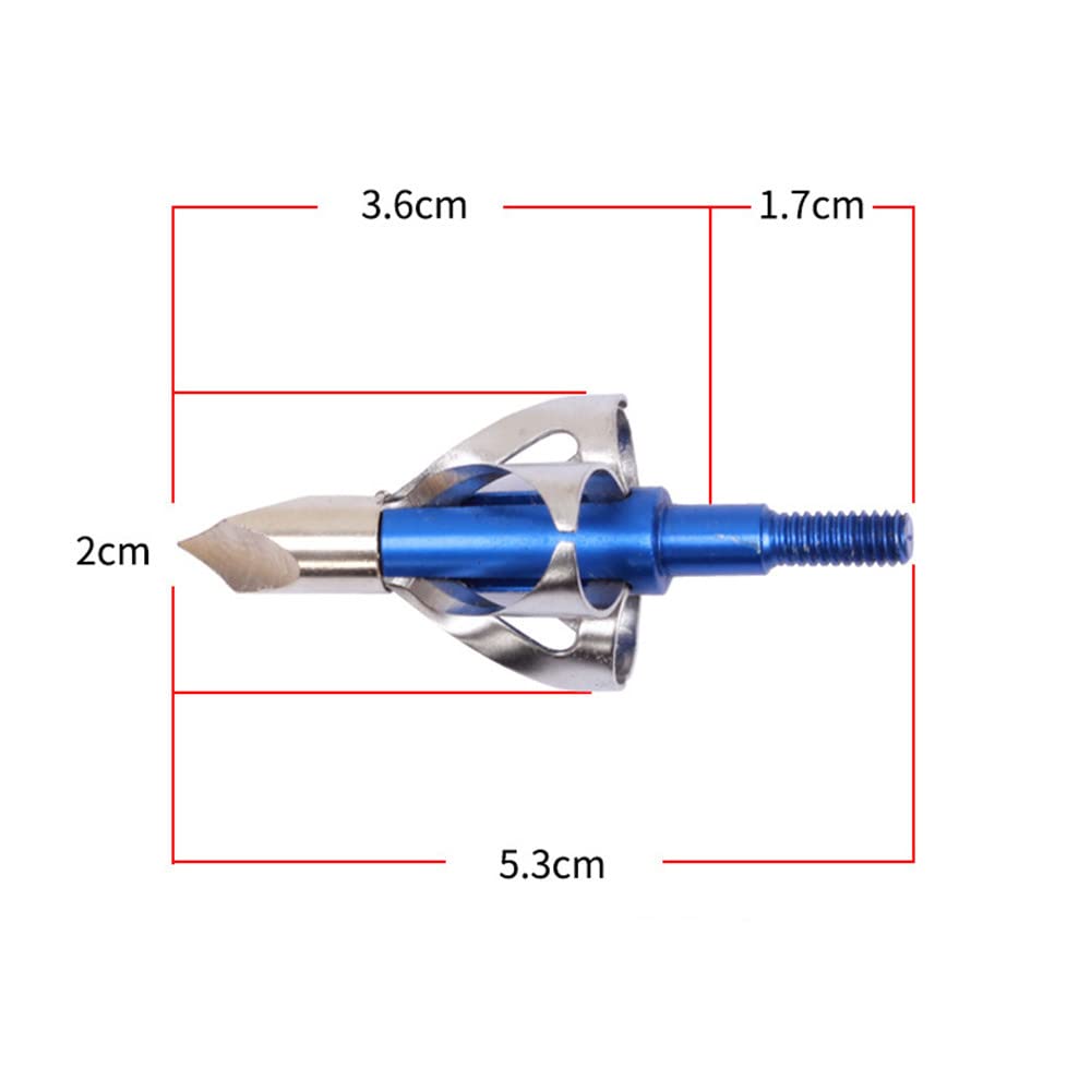 RAZUX Grain Archery Arrowheads Hooked Curved Blades Hunting Broadheads Tips (Orange,24 PCS)