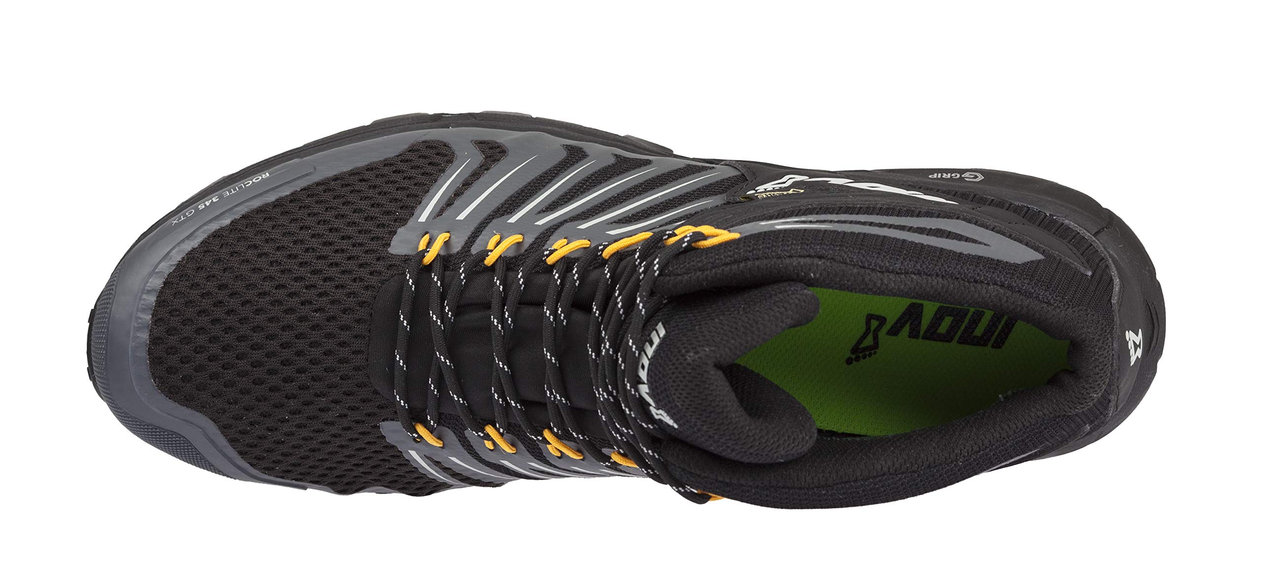 Inov-8 Mens Roclite 345 GTX - Lightweight Waterproof Hiking Boots - Black/Yellow - 10.5