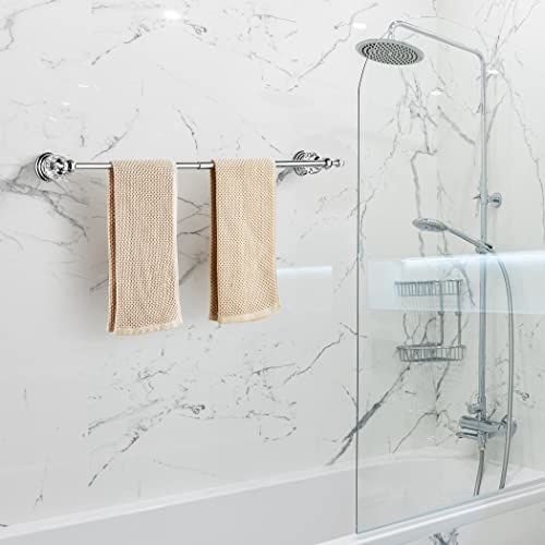 WOLIBEER Crystal Towel Bar,Chrome Towel Holder Adjustable Towel Rack Rod Expandable Stainless Steel Bathroom Accessories Wall Mounted