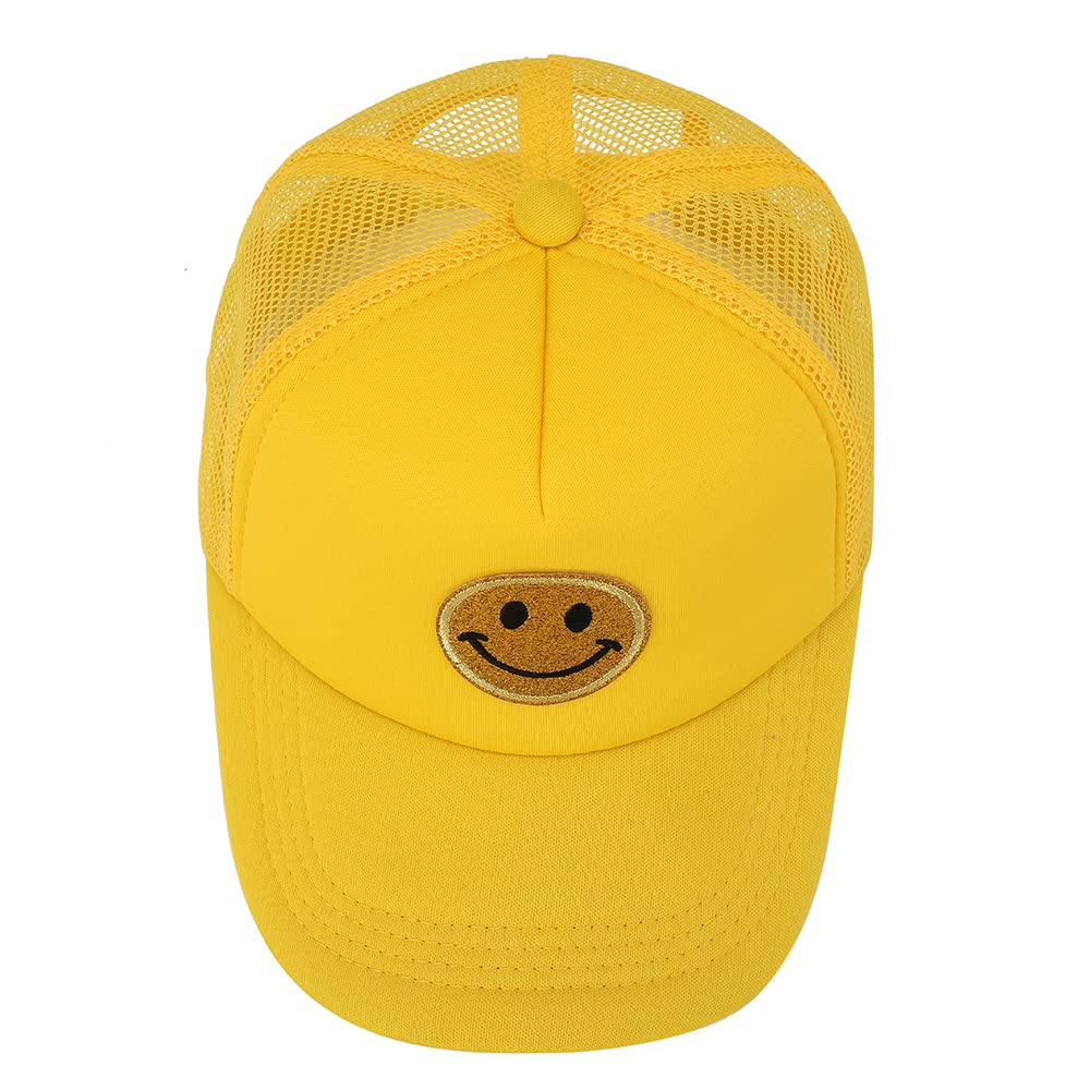 N++A Fashion Smile Face Baseball Cap Adjustable Mesh Rear Cap Summer Foam Mesh Cap Men's Women's Trucker Caps (type-20), One Size