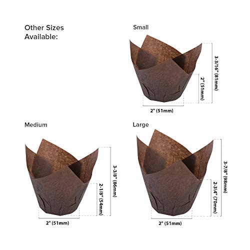 Royal Brown Tulip Style Baking Cups, Medium Case of 2000