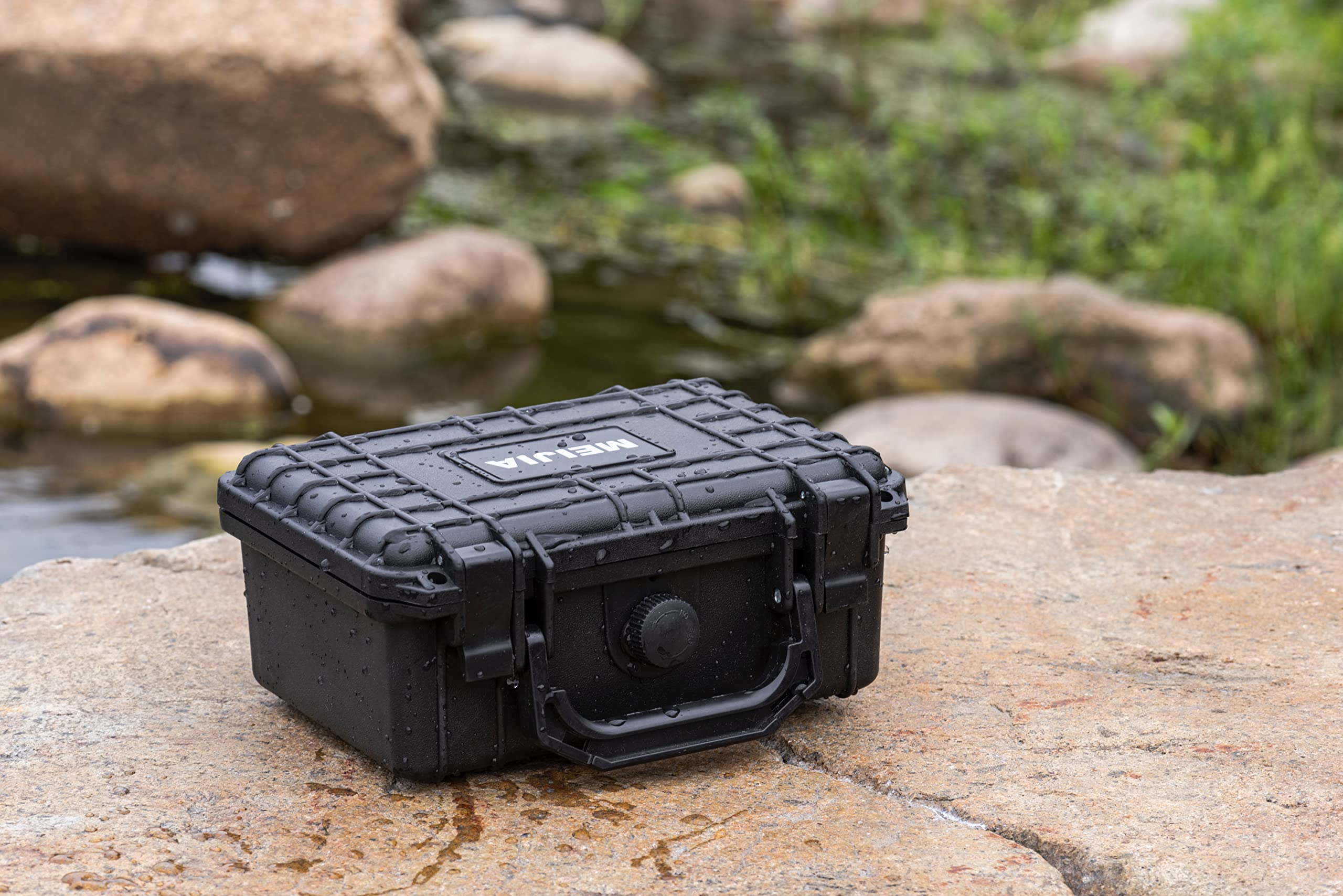 MEIJIA Portable All Weather IP67 Waterproof Protective Case, Hard Case,Camera Case With Customizable Foam,Fit Use of Drones, Cameras,Equipments, 8.12βx6.56βx 3.56β, Elegant Black