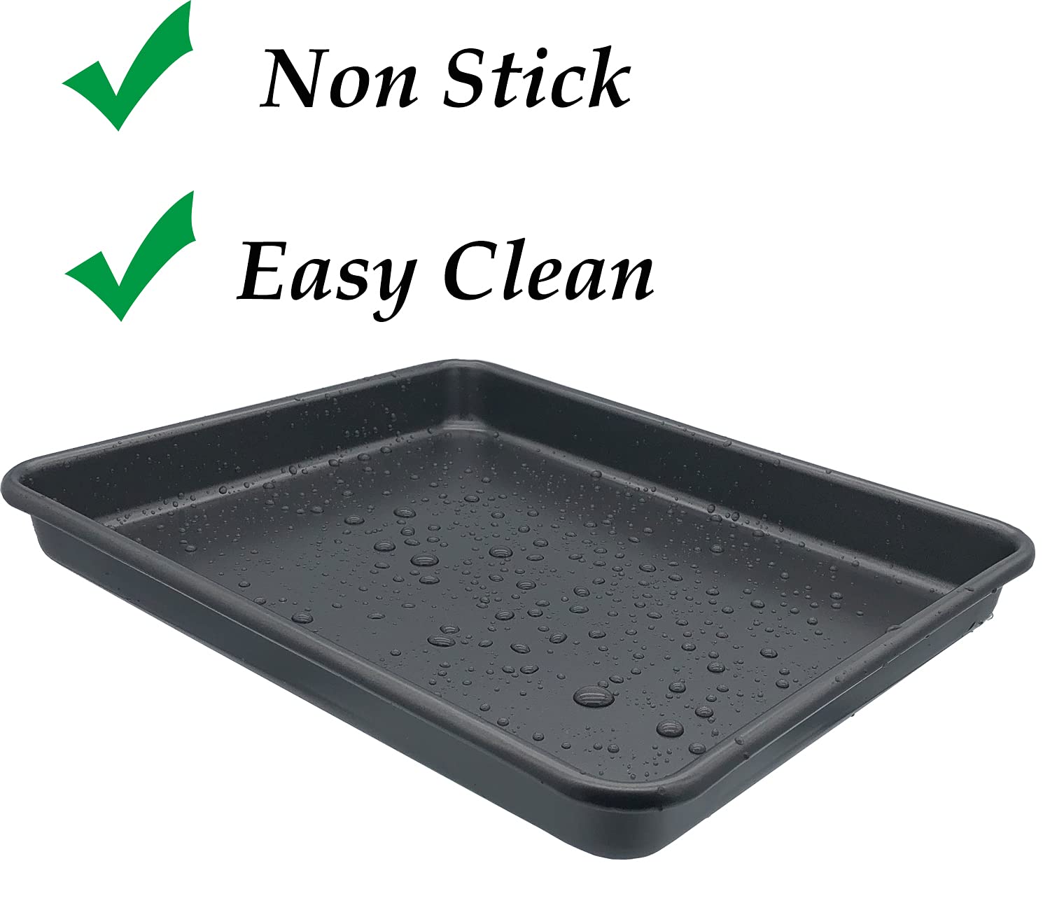 Small Cookie Sheets 11X9 Inch 2Pcs Mini Baking Pan Toaster Oven Tray Nonstick Thicken Brushed Carbon Steel Magnetic No Warp 1 to 2 Person Bakeware By HYTK