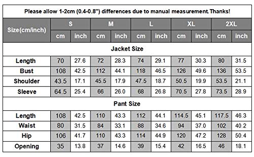 Litteking Men's Tracksuits Sweat Suit Casual Long Sleeve 2 Piece Outfit Sports Jogging Suits Set Blue L