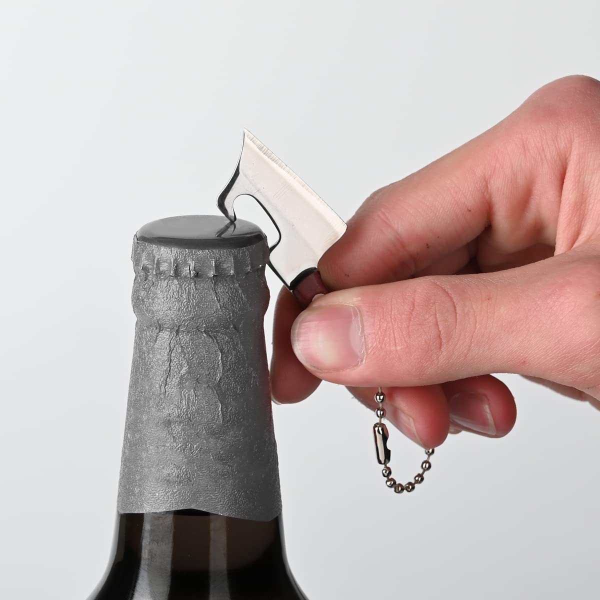 NBGDY Mini Pocket Damascus Knife keychain Set,Tiny Chef Knife Set for Package Opener ,Box Cutter, Beer Bottle Opener -2pcs(kpq-1037)