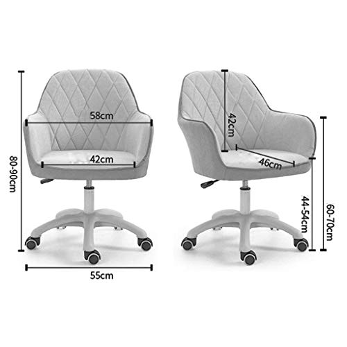 LWW Chairs,Desk Chair,Cotton and Linen Fabric Home Office Swivel Chair,Comfy Chair,Height Adjustable