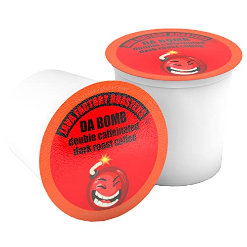 Java Factory High Caffeine Coffee Pods, Da Bomb Dark Roast, 40 Count - Compatible with K Cup Brewers 2.0, Extra Caffeine for a Strong Start to Your Day