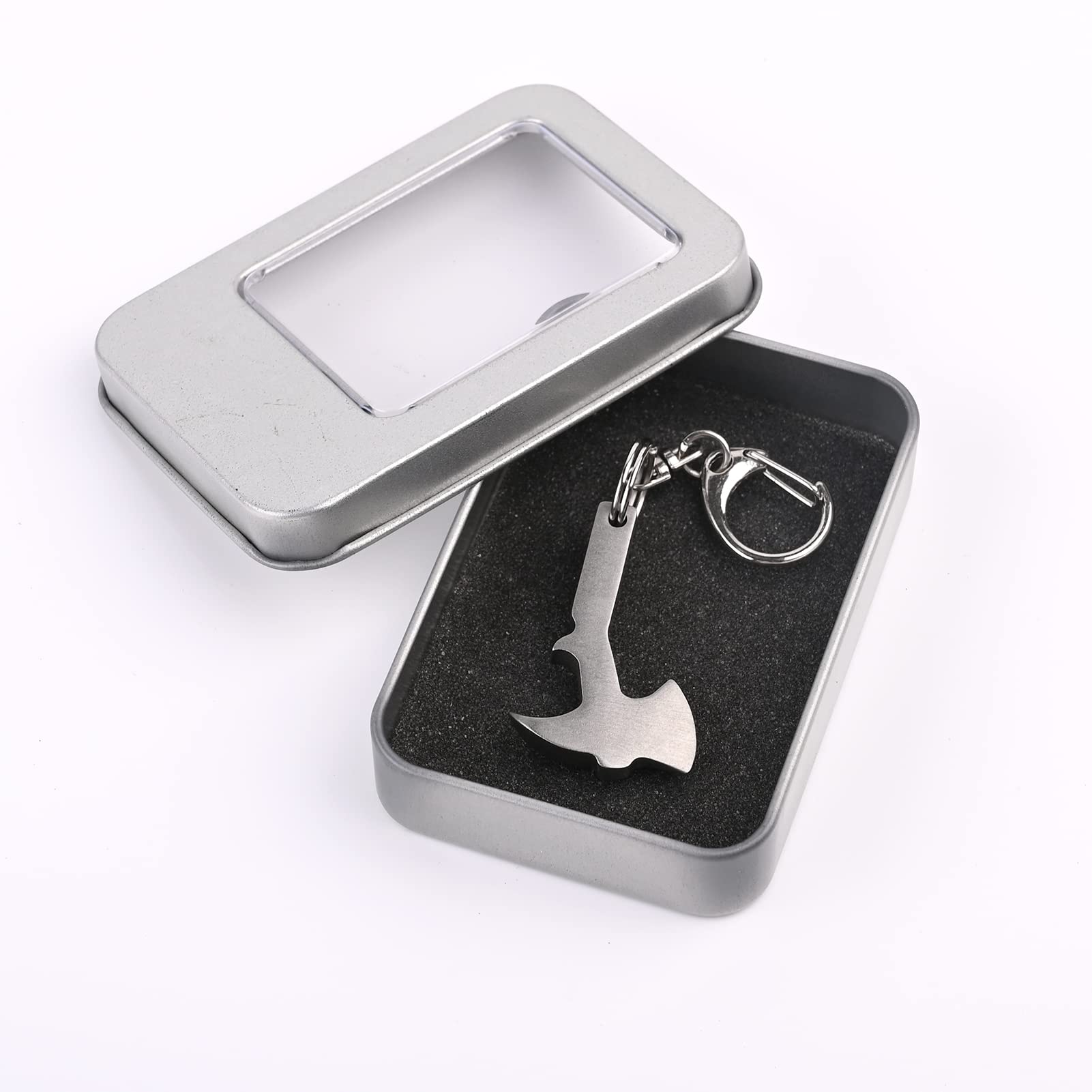 NBGDY Titanium Bottle Opener Keychain,Ultra light only 0.32 oz, axe shaped beer bottle opener, with stainless steel key ring(KPQ-1020