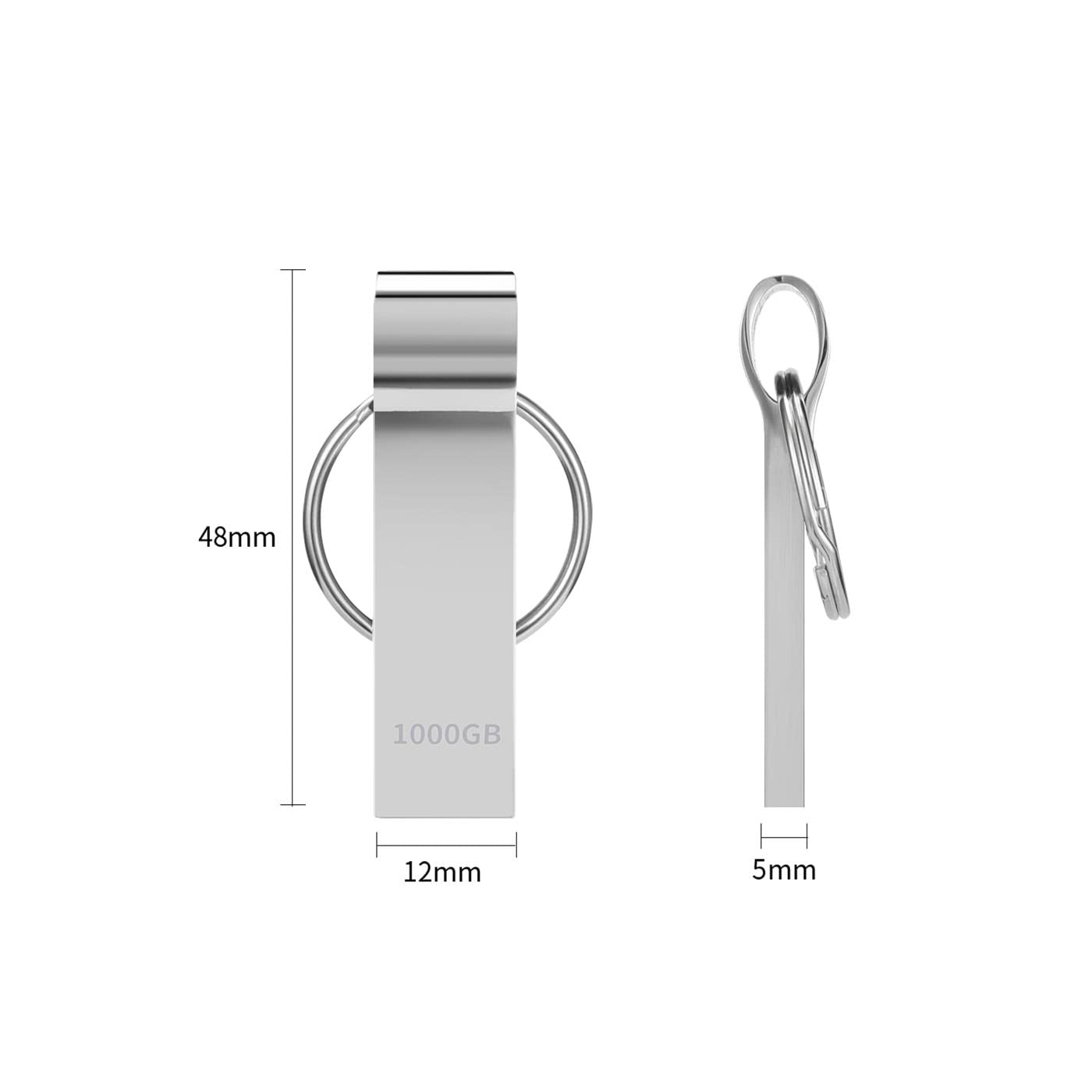 USB Flash Drive 1TB Memory Stick Metal High Speed USB 3.0 Flash Drive Waterproof USB Drive Huge Capacity Thumb Drive Portable USB Stick for Computer/Tablet/Laptop, with Keychain (1000gb)