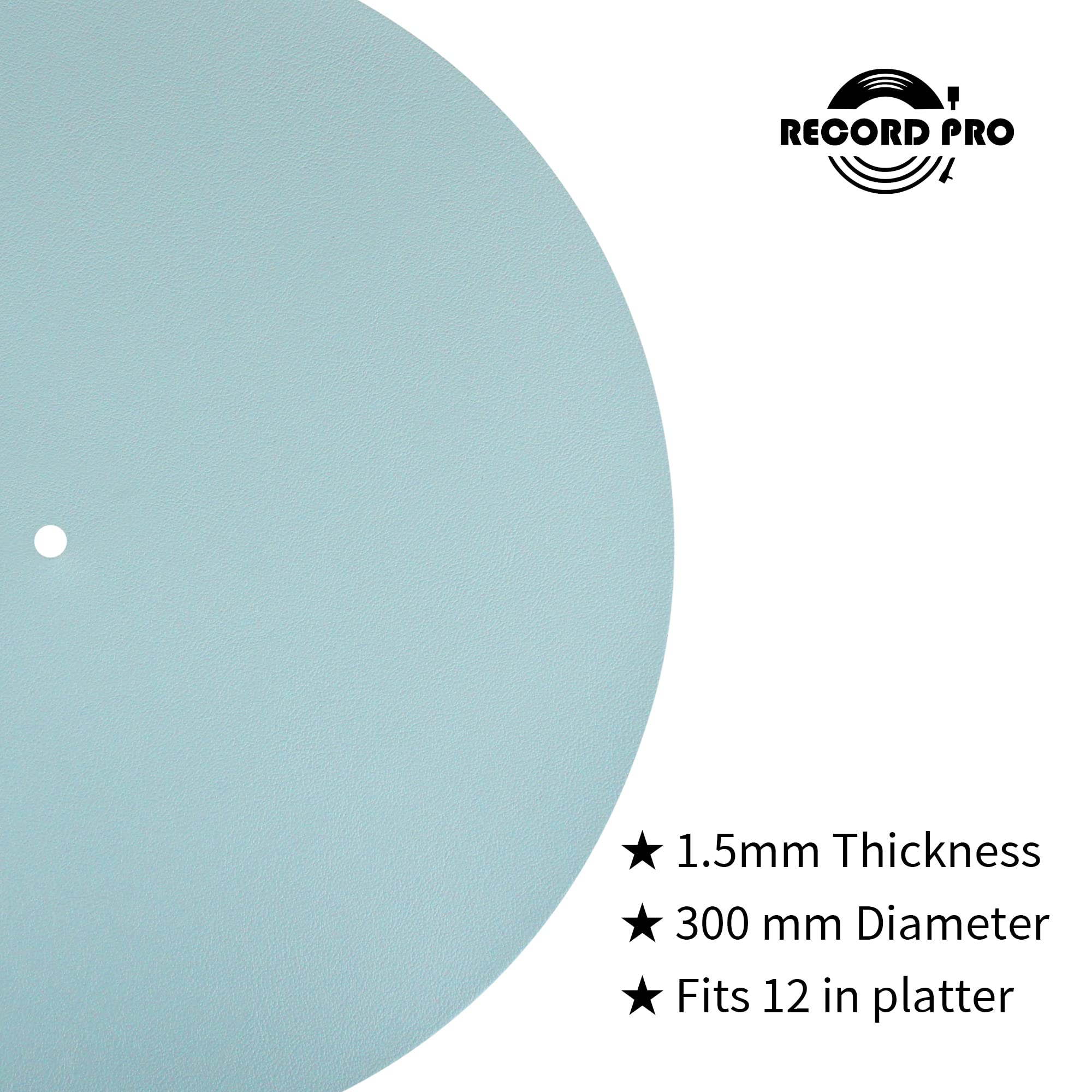Record Master PU Leather Turntable Mat for Vinyl LP Record Players,Turntable Slipmat Help Reduce Noise Due to Static and Dust. Light Green