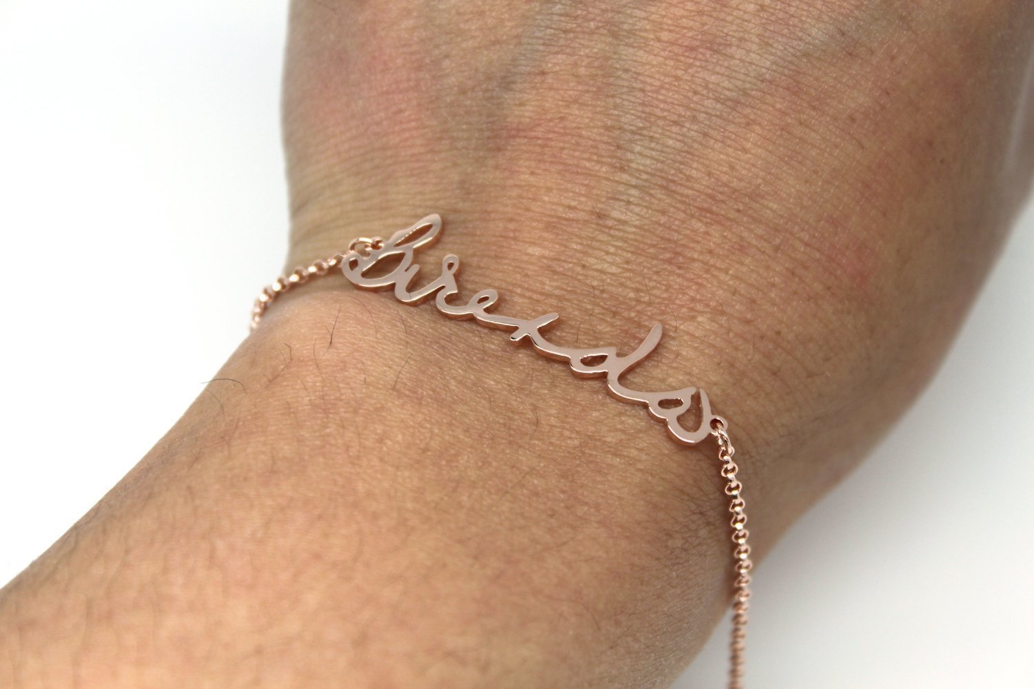Joelle Jewelry Design Handwriting Bracelet Personalized Memorial Signature Bracelet Custom signature bracelet - 925 Sterling Silver