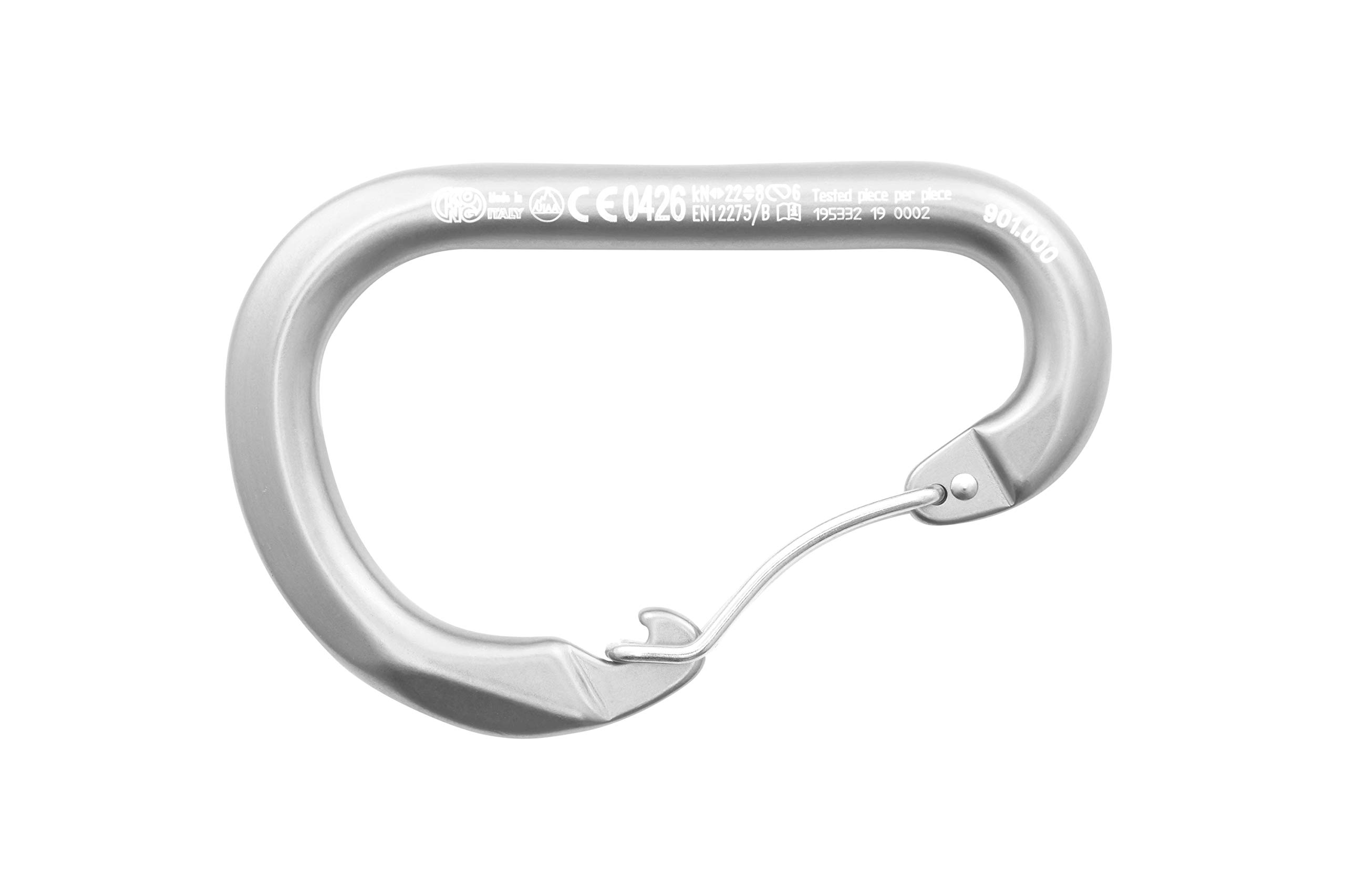 KONG Paddle Wire Bent GATE Aluminum Carabiner, Polished