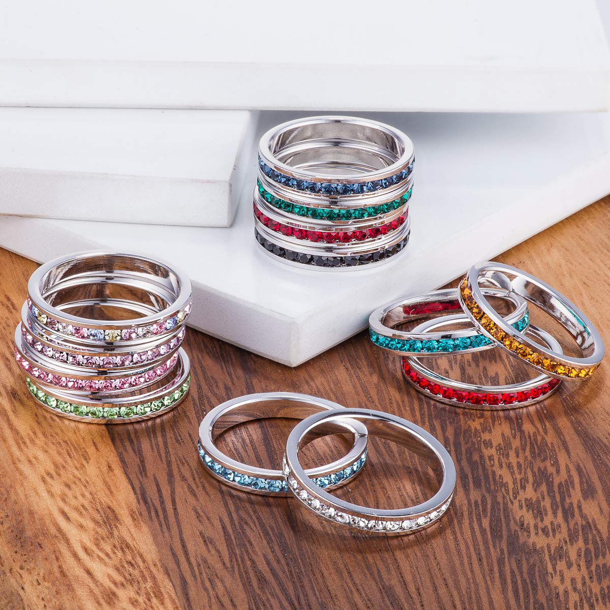 Kate Bissett Stylish Birthstone Stackables Swarovski Crystal Yellow -November Size 07