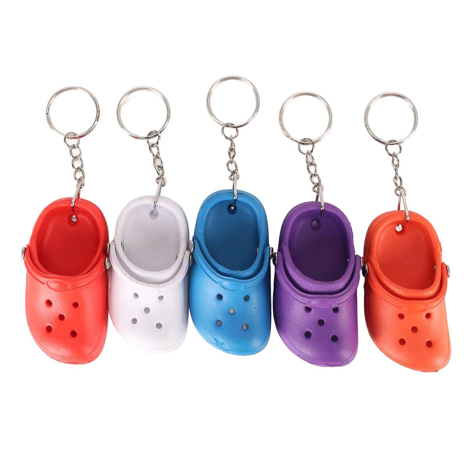 Pssopp 20Pcs Mini Croc Shoe Keychain Slipper Keychain Slipper Key Ring Cute for Backpacks Gifts Cute Shoes Keychain for Kids Boys Girls