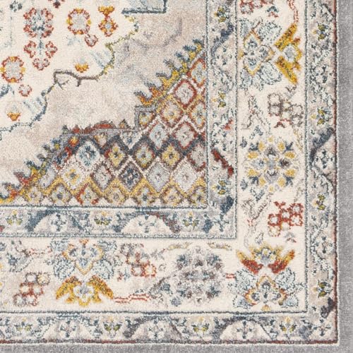 Livabliss Anja Oriental Medallion Area Rug,7'10" x 10'3",Grey