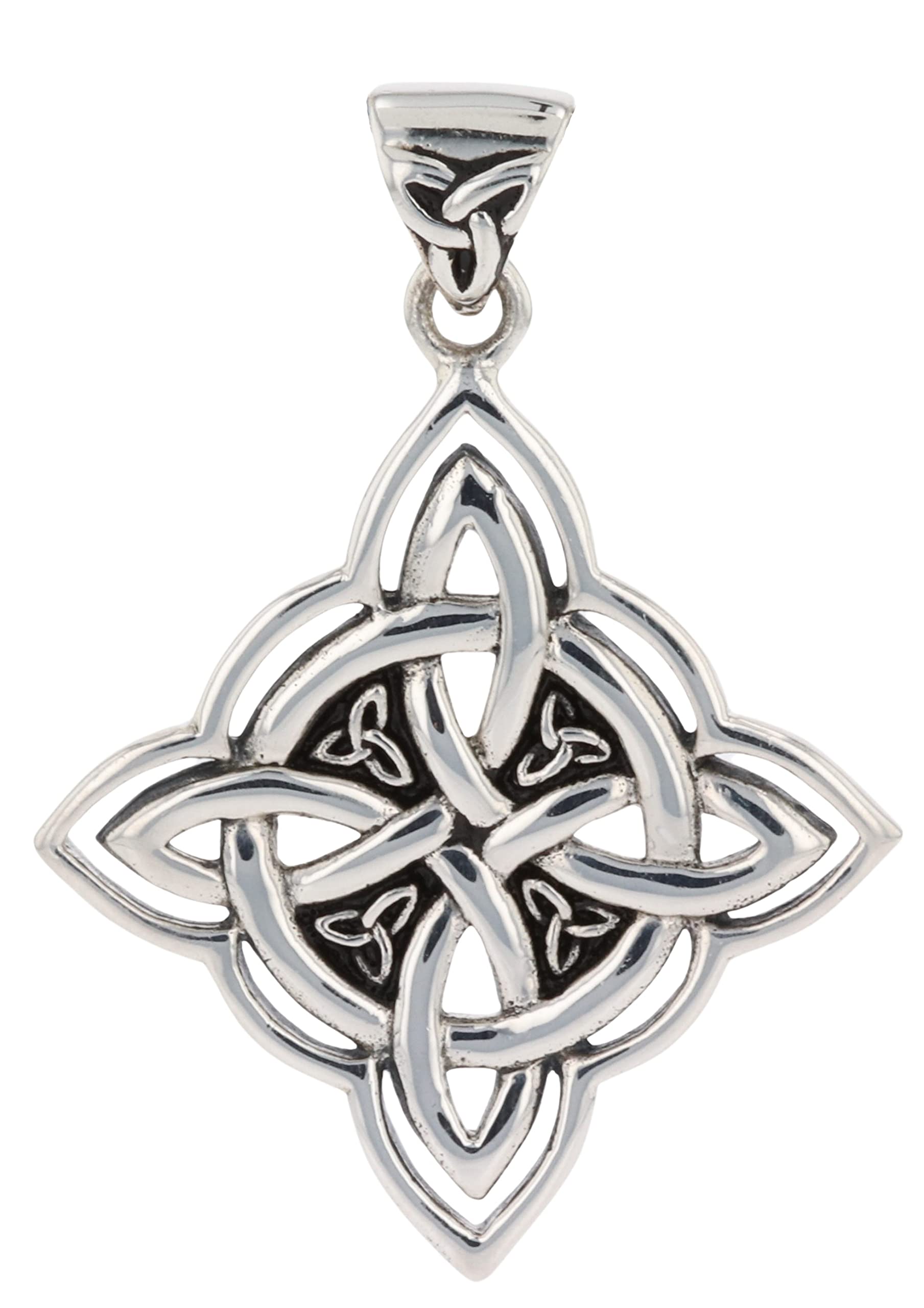 Jewelry Trends Sterling Silver Celtic Trinity Knot Pendant with Circle of Life