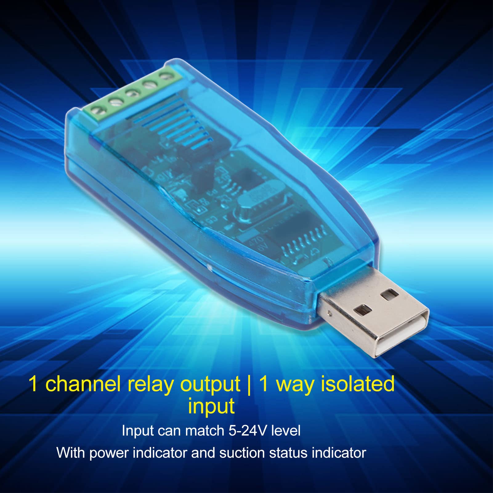 USB Relay Module, MOS Tube Control Board Single Byte Command USB Intelligent Control Switch PCB Convenient for Computer (Relay Module with Housing)