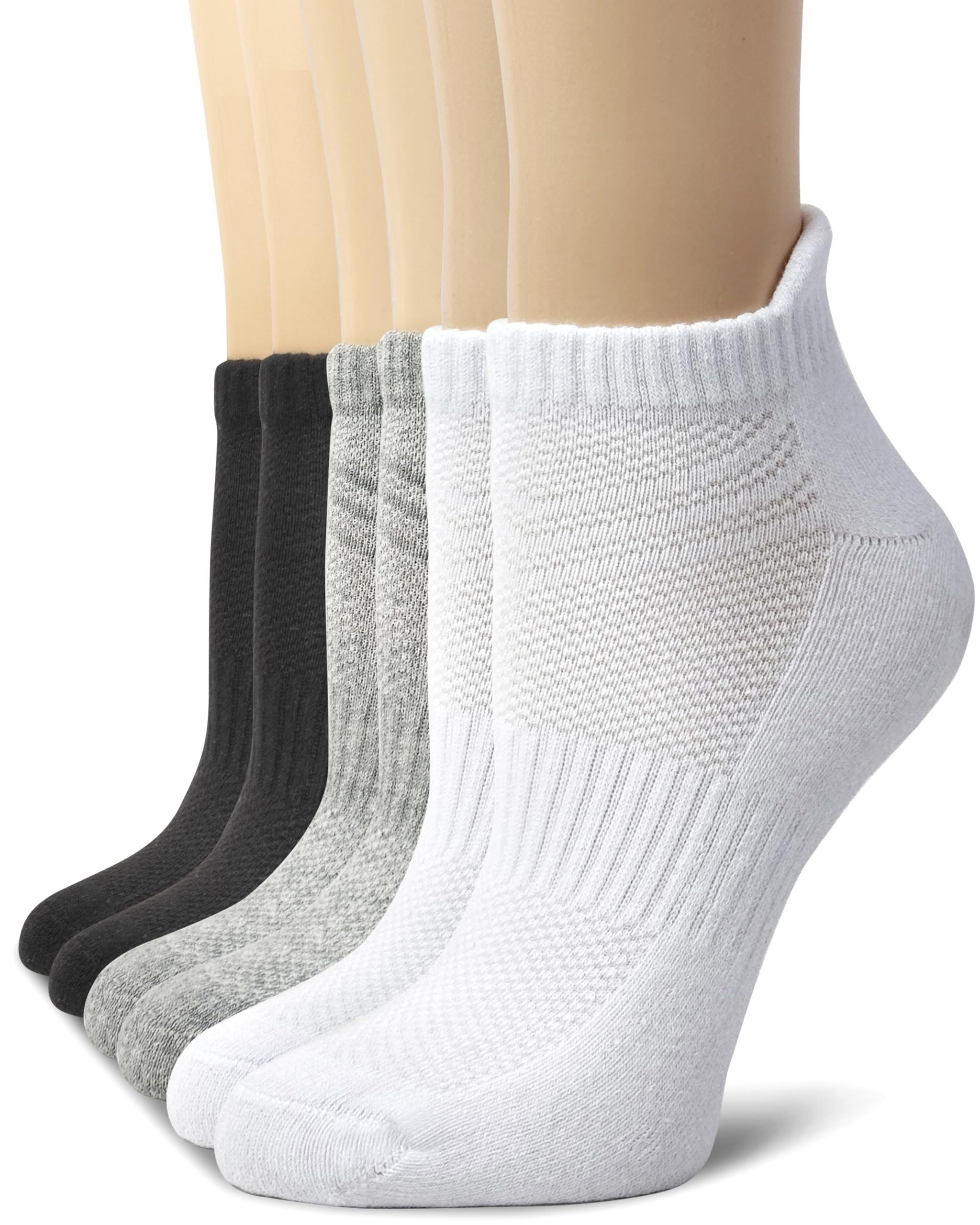 NevEND 6 Pairs Women's and Men's Cotton Cushioned Ankle Socks Running Low Cut Tab Socks M Mixed