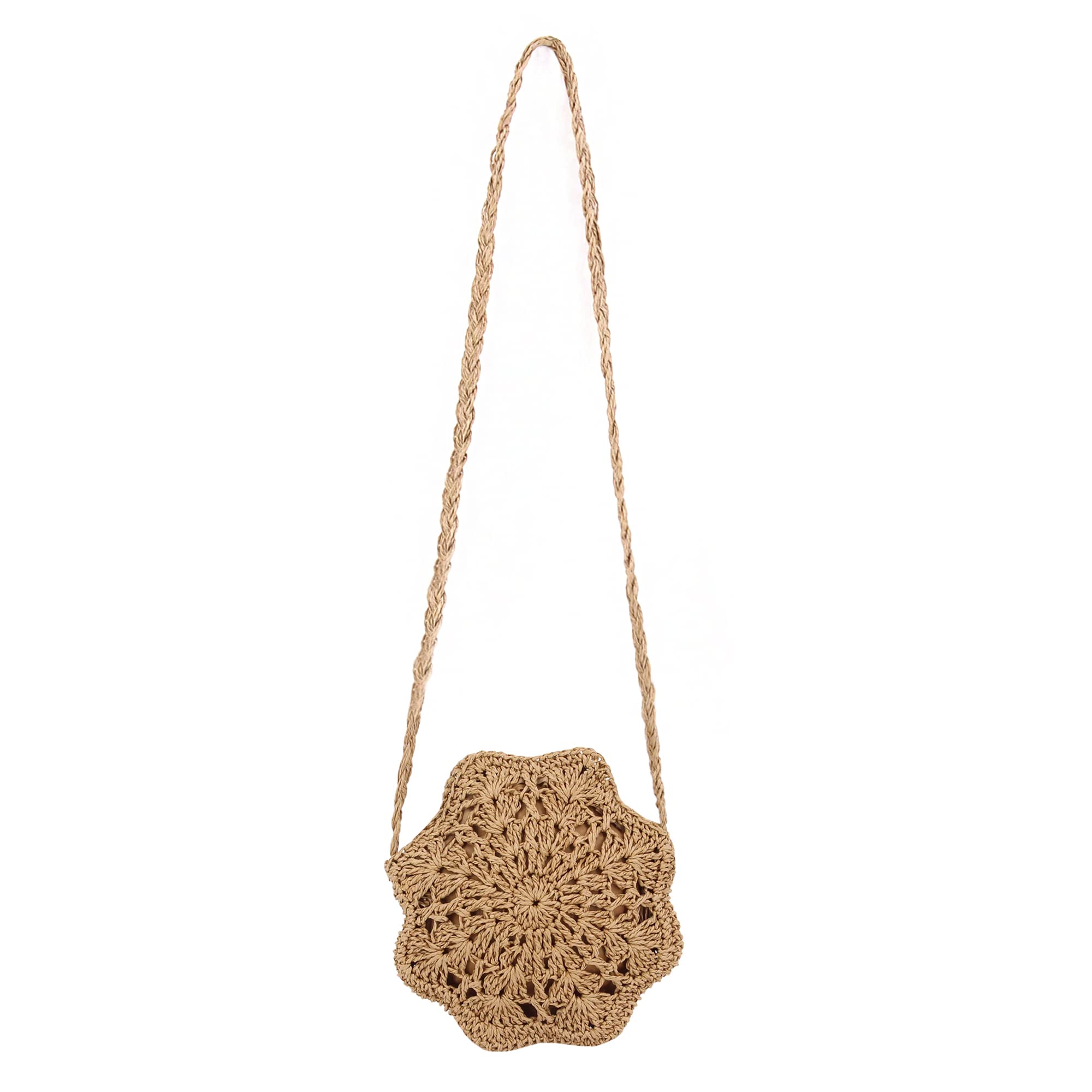 Naimo Women Straw Crossbody Purse Crochet Woven Shoulder Bag Handmade Weaving Rattan Summer Beach Bag