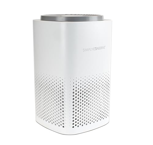 Simply Conserve Energy Star Tabletop Air Purifier for Home Cleans 6,960 ft3 per hour, True HEPA - 13 Filter, in White with Energy Saving Controls