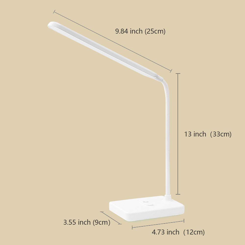 MAYTHANK Cordless Desk Table Lamp Reading Light Rechargeable Battery 2200m,Touch 3 LED Modes,Dimmable,Small,Gooseneck, Highest 17.7",Lamp for Kids Bedroom Bedside