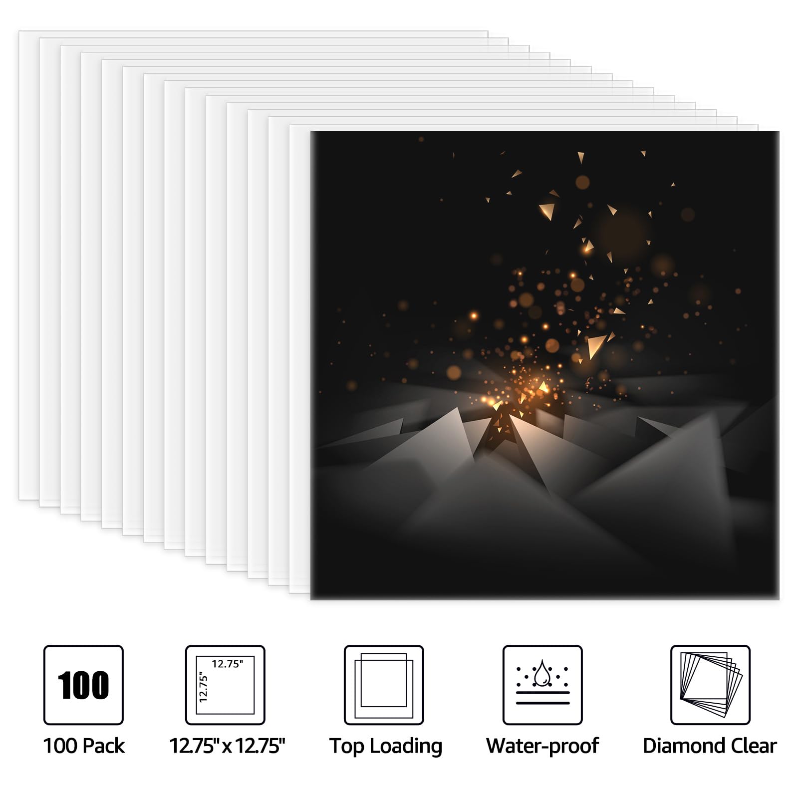 KTRIO 100 Pcs Vinyl Record Outer Sleeves - Clear Vinyl Outer Sleeves for Records - 12.75" X 12.75" LP Outer Sleeves for 12" Single, Double and Most Gatefold 12 Inch Lps - 3mil. Thick