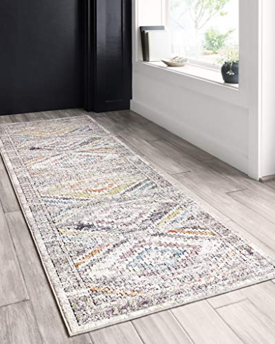 Loloi II Dante Collection DN-01 Ivory/Multi, Transitional 2'-6" x 8'-0" Runner
