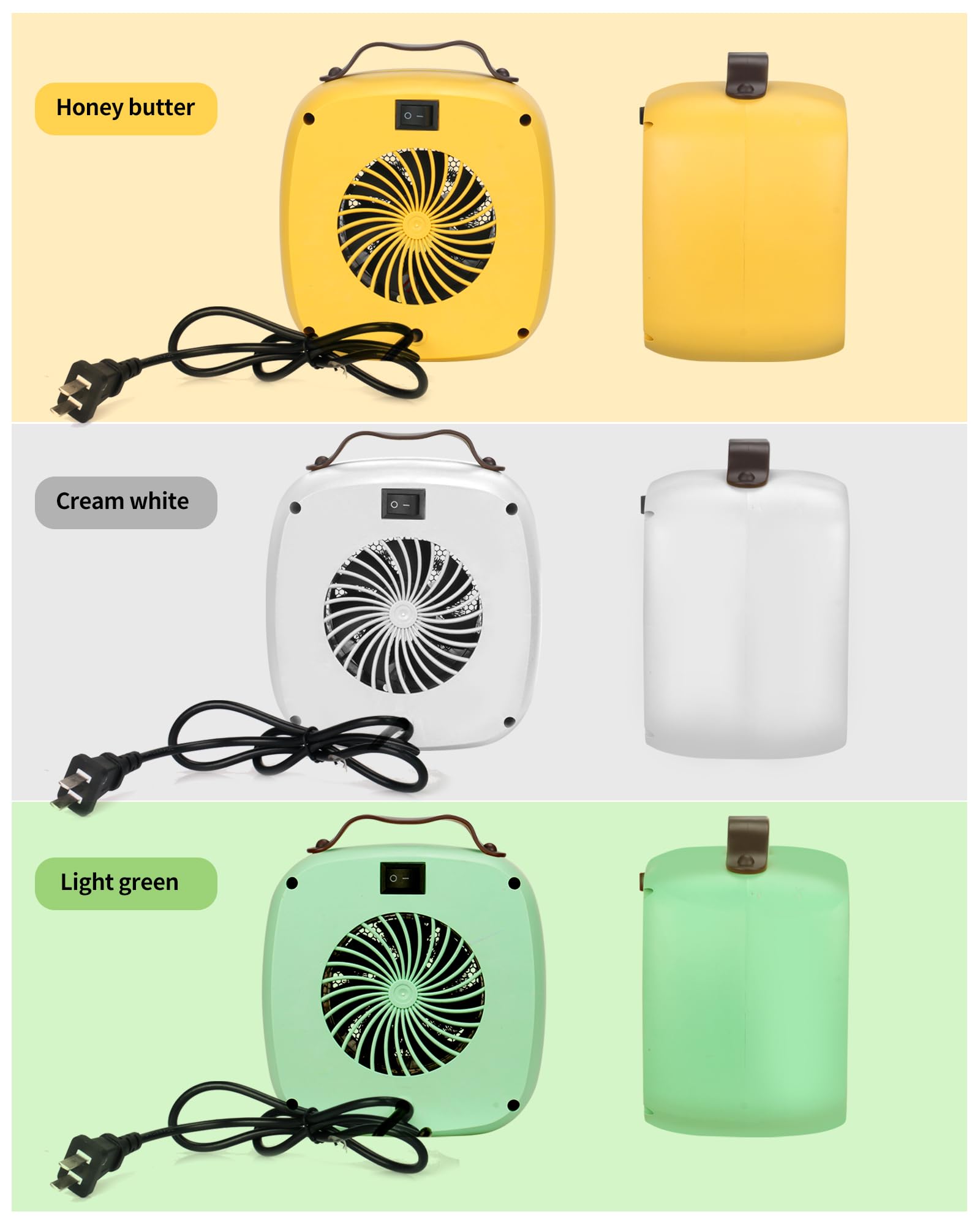 PTC Ceramic Desktop Space Heater Indoor, Silence Electric Fan Heater, Mini Space Heater 500W High Output Mini Heater for Indoor Home (Yellow)
