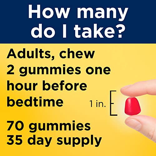 Nature Made Melatonin 10mg per serving Gummies, Maximum Strength Dosage, 100% Drug Free Sleep Aid for Adults, 70 Melatonin Gummies, 35 Day Supply