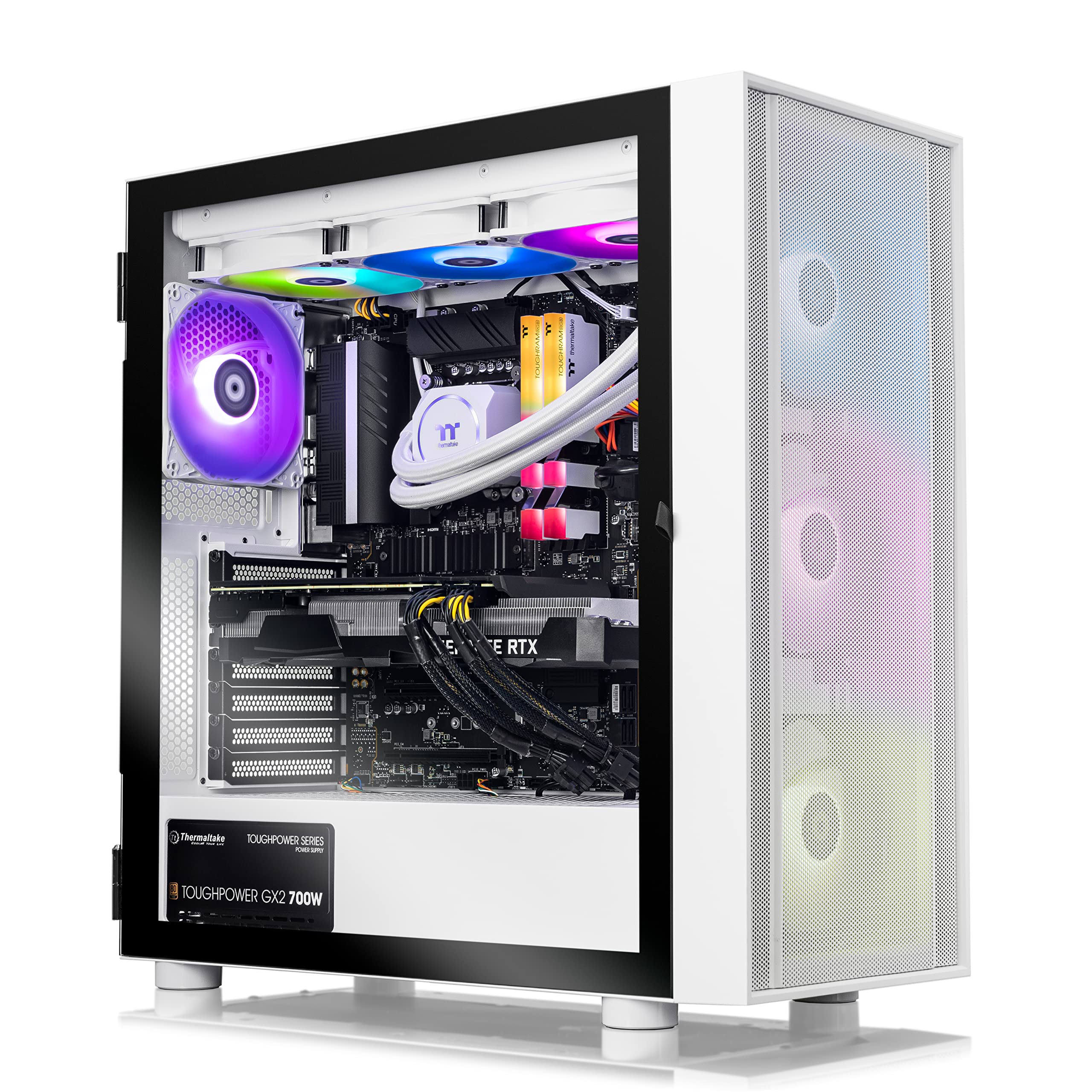 Thermaltake Aero i370 R4 AIO Liquid Cooled Gaming Desktop (Intel® Core™ i7-12700KF, ToughRam RGB DDR4 3600Mhz 16GB, NVIDIA® GeForce RTX™ 3070, 1TB NVMe M.2, Win10 Home) H5AR-Z690-370-LCS