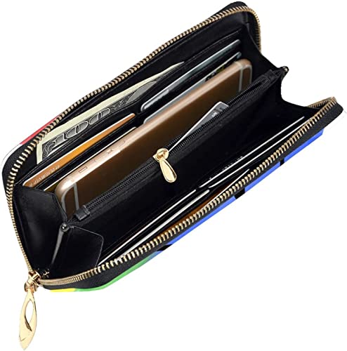 Rainbow Pride Leather Wallet Long Clutch Purse Fashion Wristlet Handbag