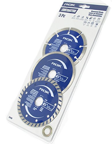 ROK 4-1/2 inch Diamond Saw Blade Set, Pack of 3