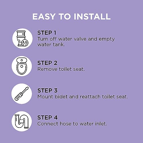 Pure for Men Bidet Toilet Seat Attachment for Home | Dual Self-Cleaning Nozzle (Frontal & Rear Back), Non-Electric Sprayer, Adjustable Water Pressure & Easy to Use | Sleek & Minimalist Design (White)