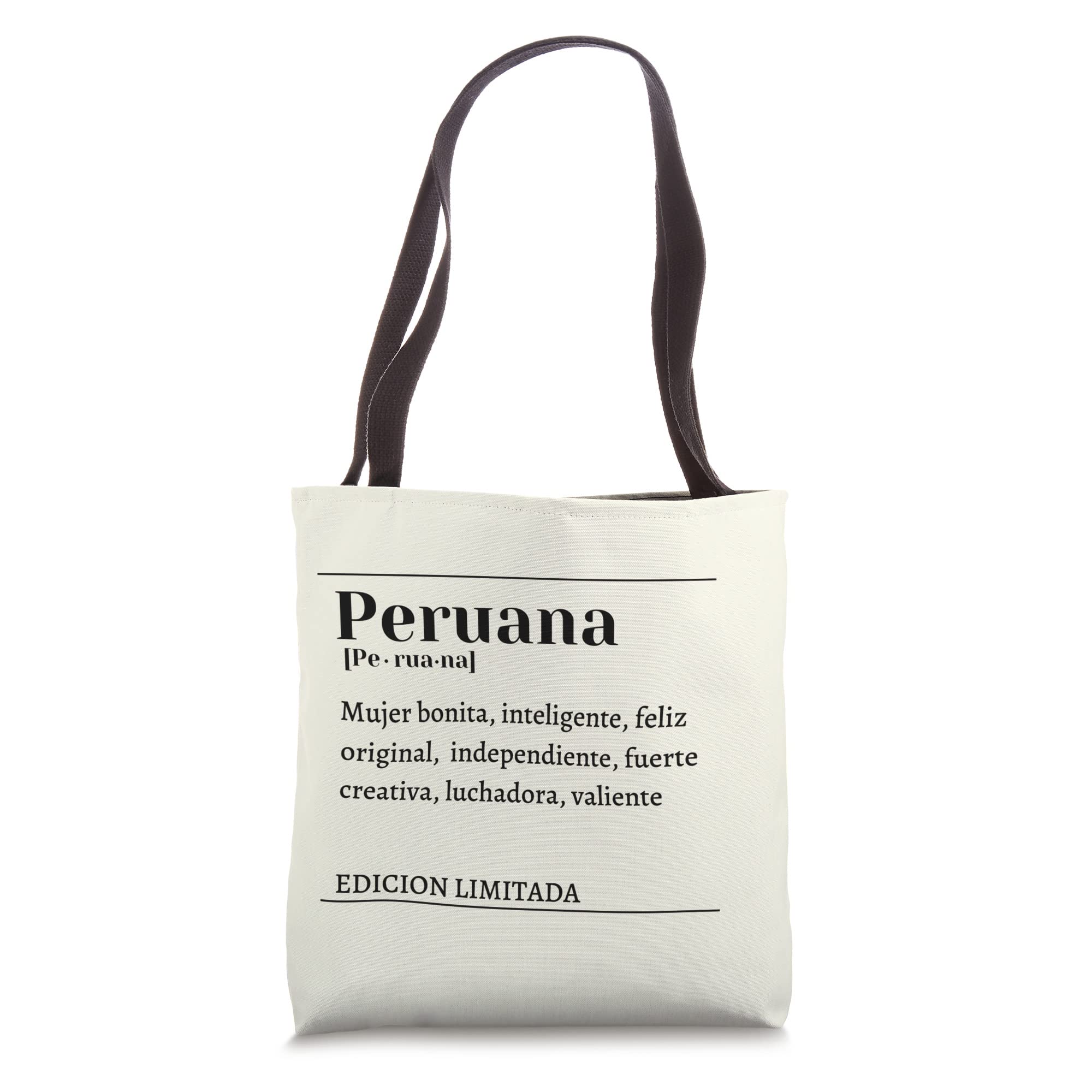 Peruana Mujer Peruvian Women Girl Latina Dictionary Spanish Tote Bag