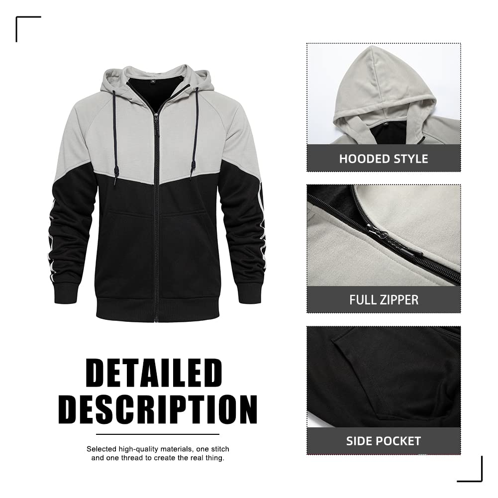 MANLUODANNI Men's Tracksuit Athletic Full Zip Casual Sports Jogging Gym Sweatsuit, 77Black-XL