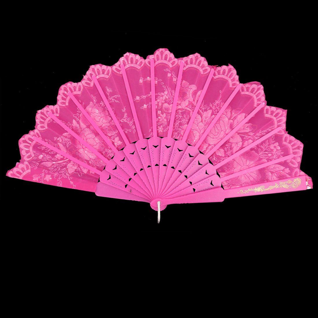 Qtqgoitem Polyester Flower Printed Show Dance Classical Style Foldable Cooling Hand Fan Fuchsia (model: 3f6 c7f fa0 894 f73)
