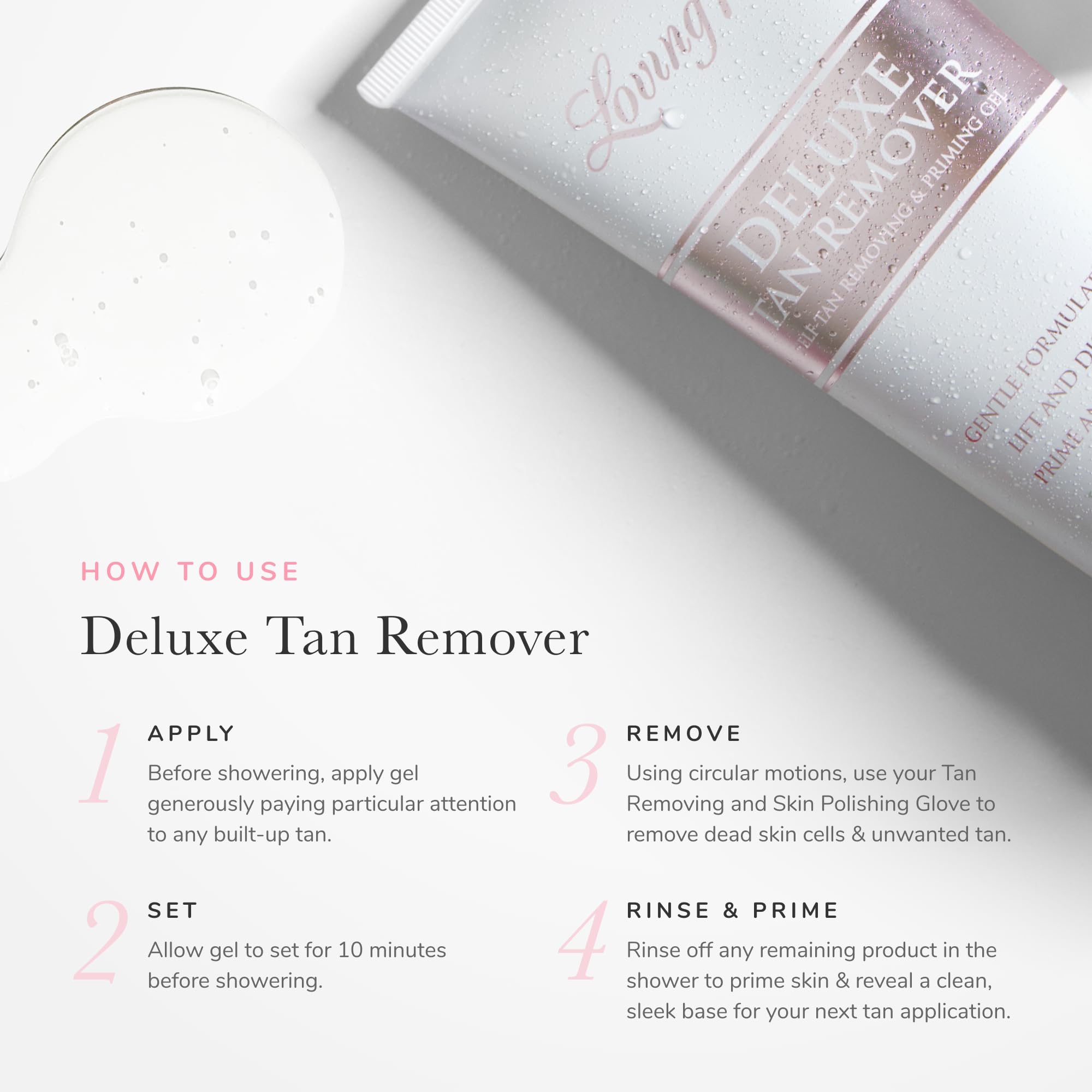 Loving Tan Deluxe Tan Remover Gel - Effective & Gentle Self Tanning Remover, Self Tanner Remover Suited for All Skin Types - Cruelty Free, Sulphate, Paraben & PEG Free - 3.3 Fl Oz